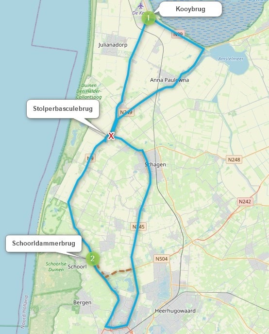 Stolperbasculebrug (Noordhollandsch Kanaal) afgesloten van 9 februari t ...